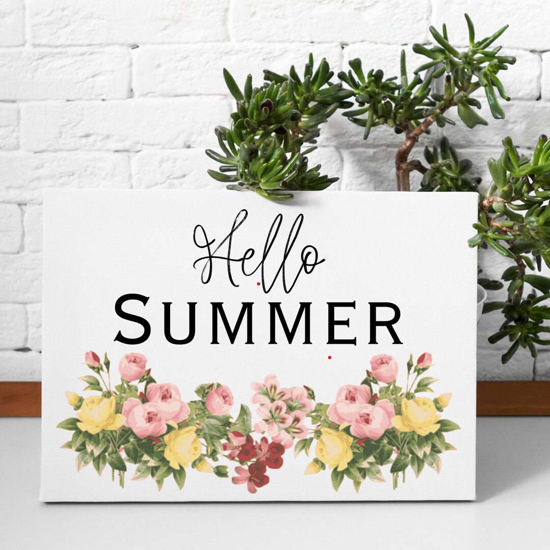 Hello Summer Printable Art Digital Download of PNG/JPEG - Etsy