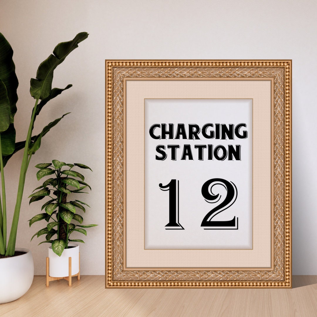 Charging Station Sign | Modern Home Organization Art (digital Download ...