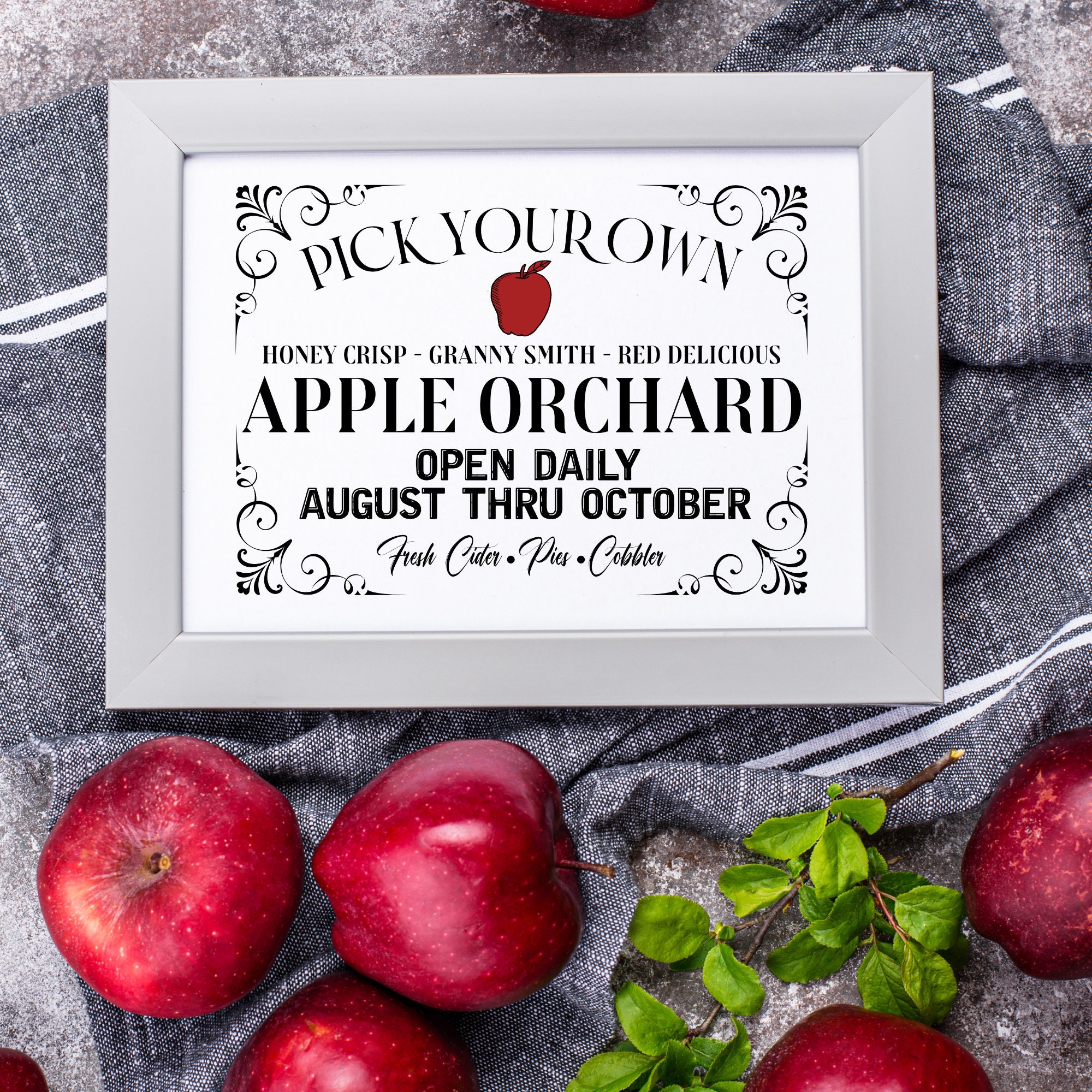 Apple Orchard Fall Harvest Instant PNG JPEG digital download Printable ...