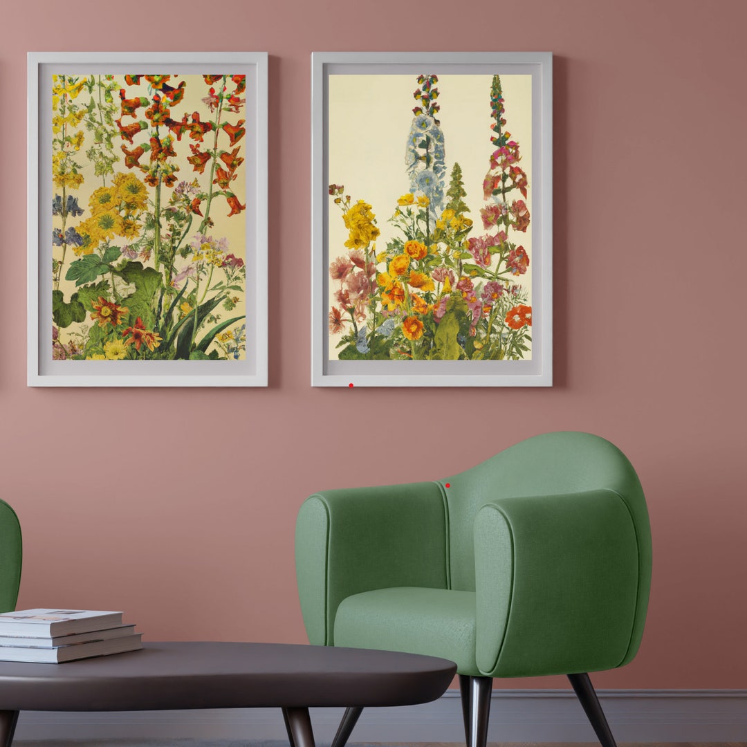 Vintage Vibes Botanical Print Set 2 | Antique Floral Wall Art | Digital ...
