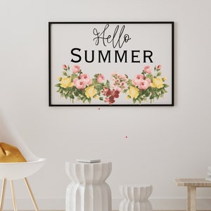 Hello Summer Printable Art - Digital Download of PNG/JPEG Graphics for ...