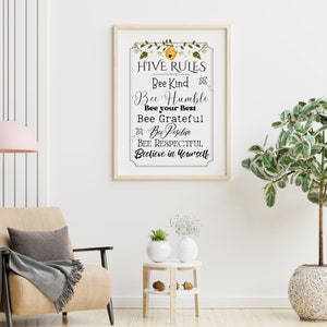 Hive Rules Bee Kind Honey Instant Digital Download Graphic PNG SVG JPEG ...