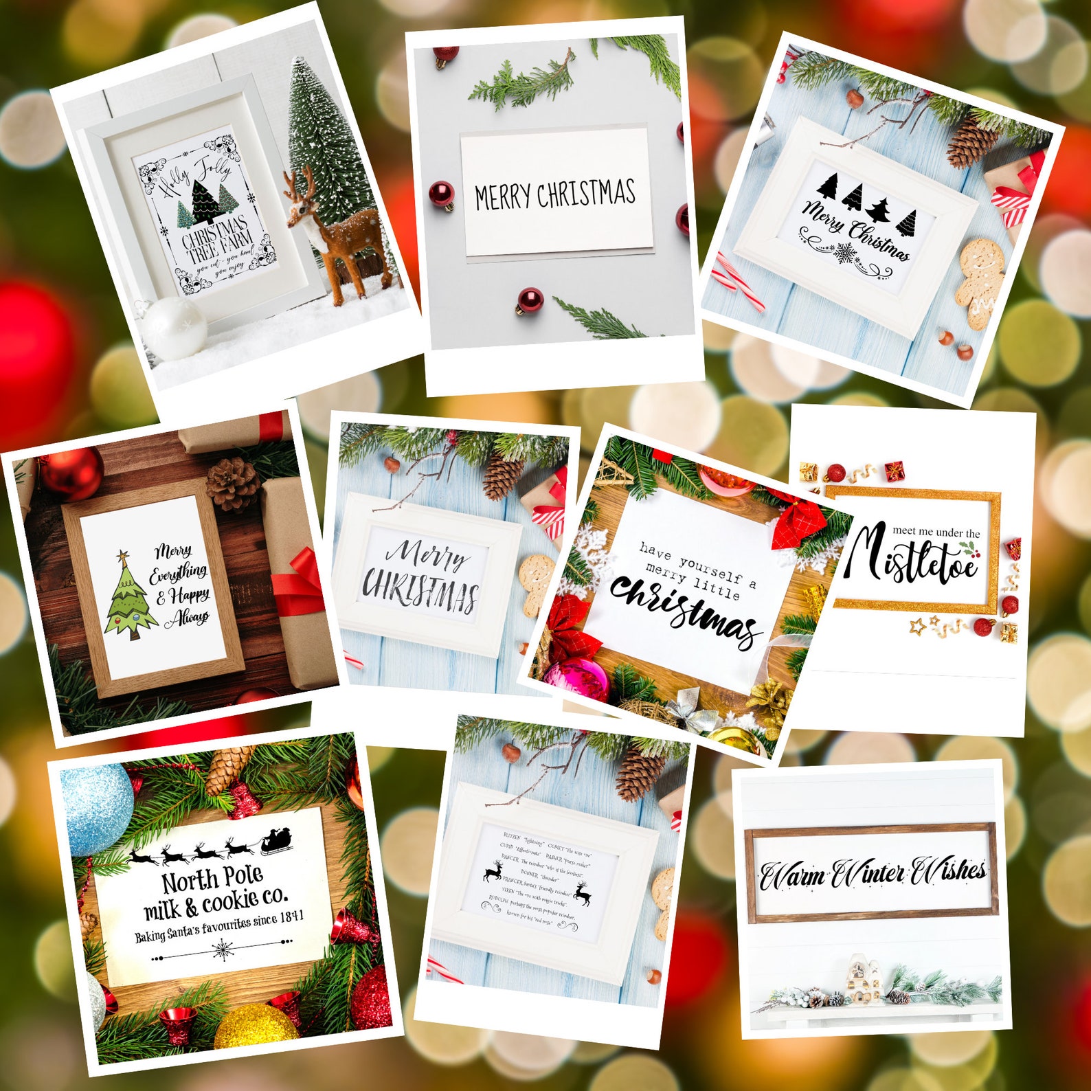 55+ Christmas Holiday Graphics Bundle | Festive Vintage Clipart Set ...