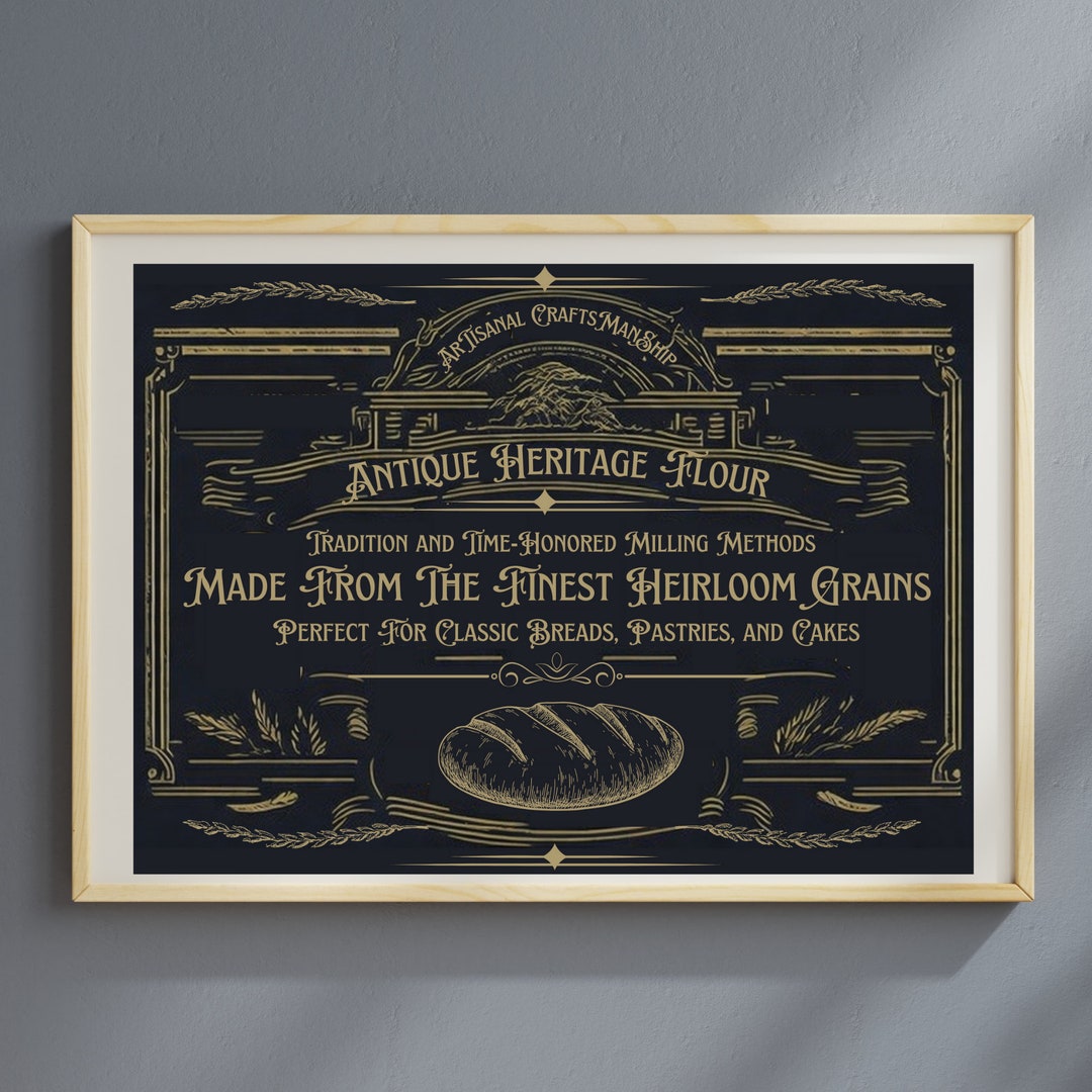 Antique Vintage Flour Baking Label Graphic- Instant Digital Download in ...
