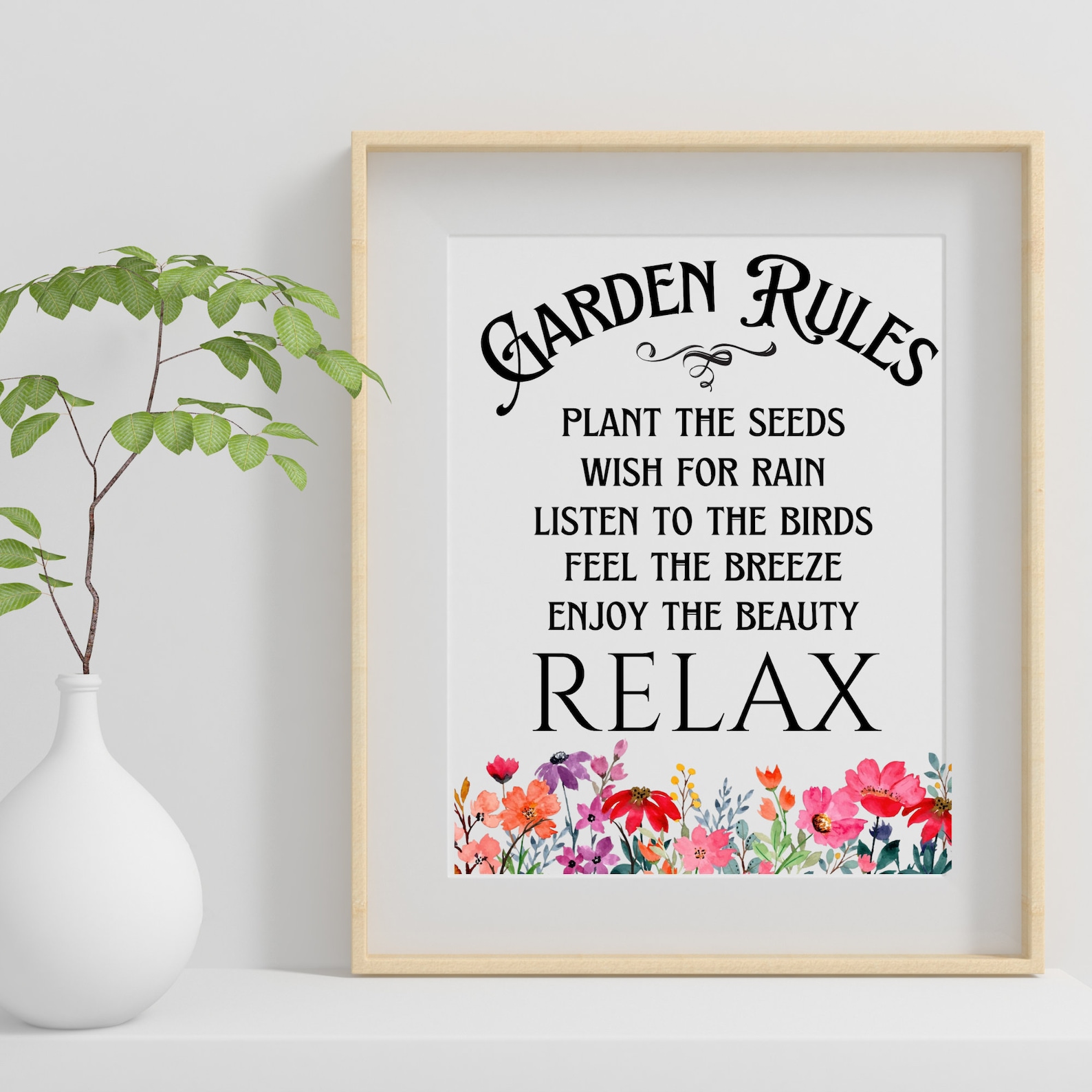 Garden Rules Instant PNG JPEG Digital Download Printable Art ...