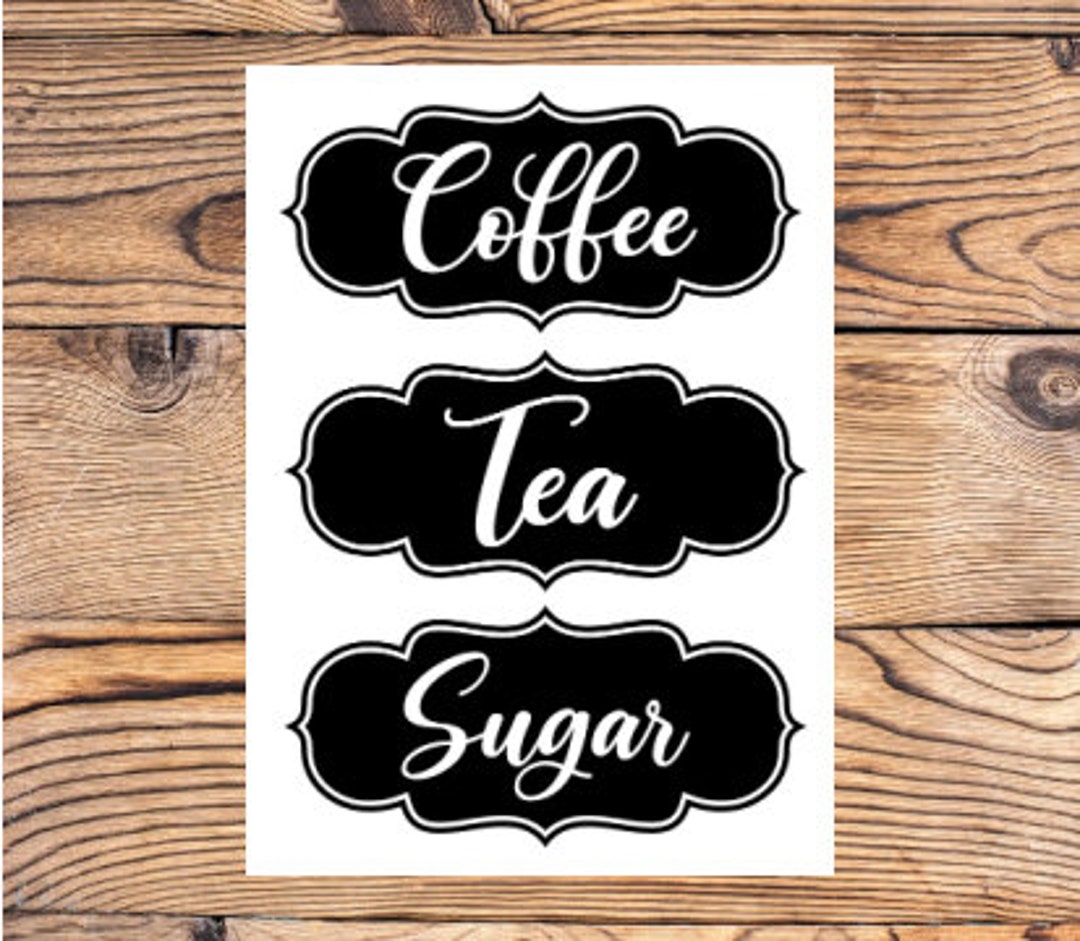 Coffee Tea Sugar Labels PNG JPEG SVG Digital Download Printable ...