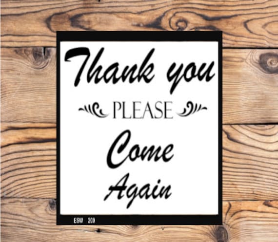 Thank You Please Come Again Graphic Instant PNG JPEG Digital - Etsy