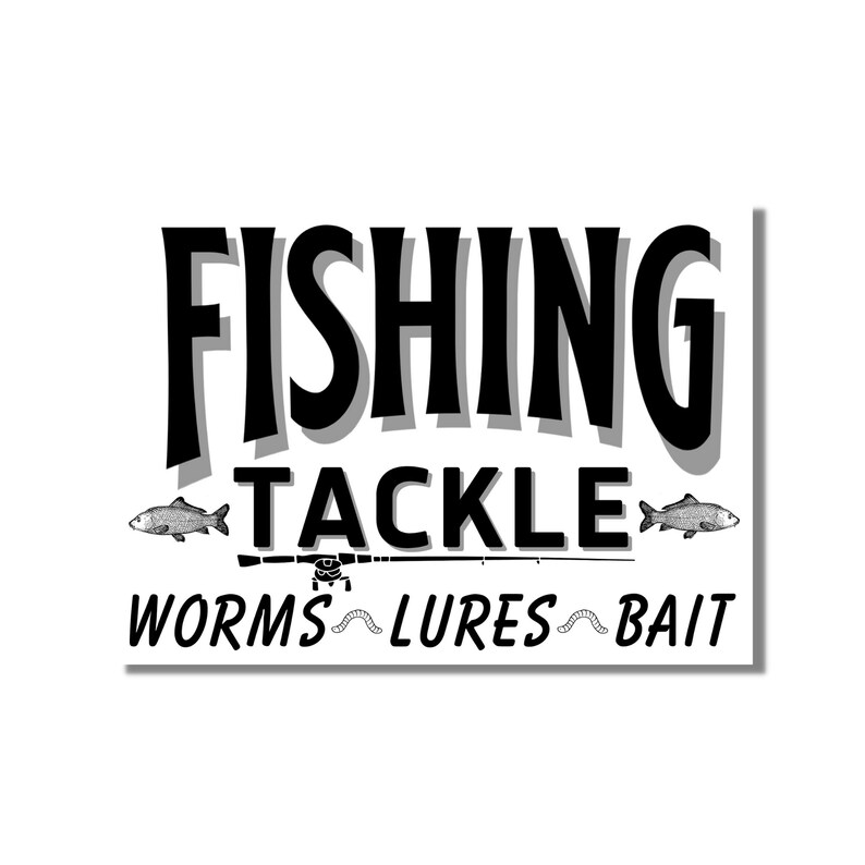 Fishing Tackle Bait Shop Sign | Rustic Wall Art (digital Download) - Etsy