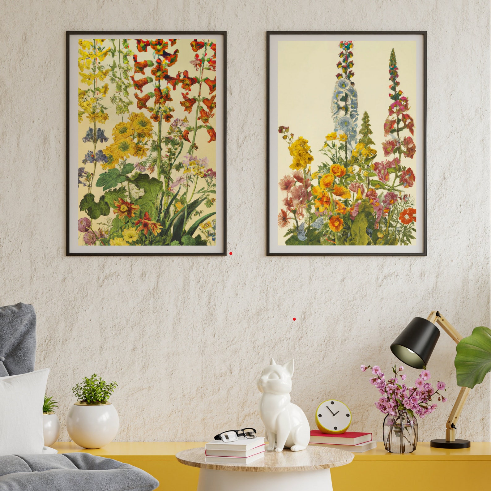 Vintage Vibes Botanical Print Set 2 | Antique Floral Wall Art | Digital ...