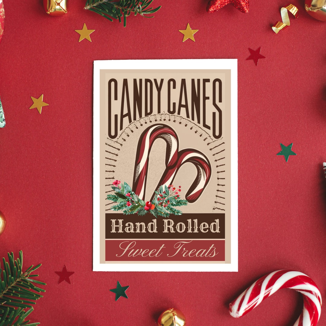 Nostalgic Vintage Candy Canes Sign- Instant Digital Download Printable ...
