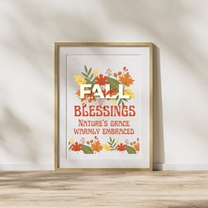 Fall Blessings Wall Decor - Instant Download PNG/JPEG - Printable Art ...