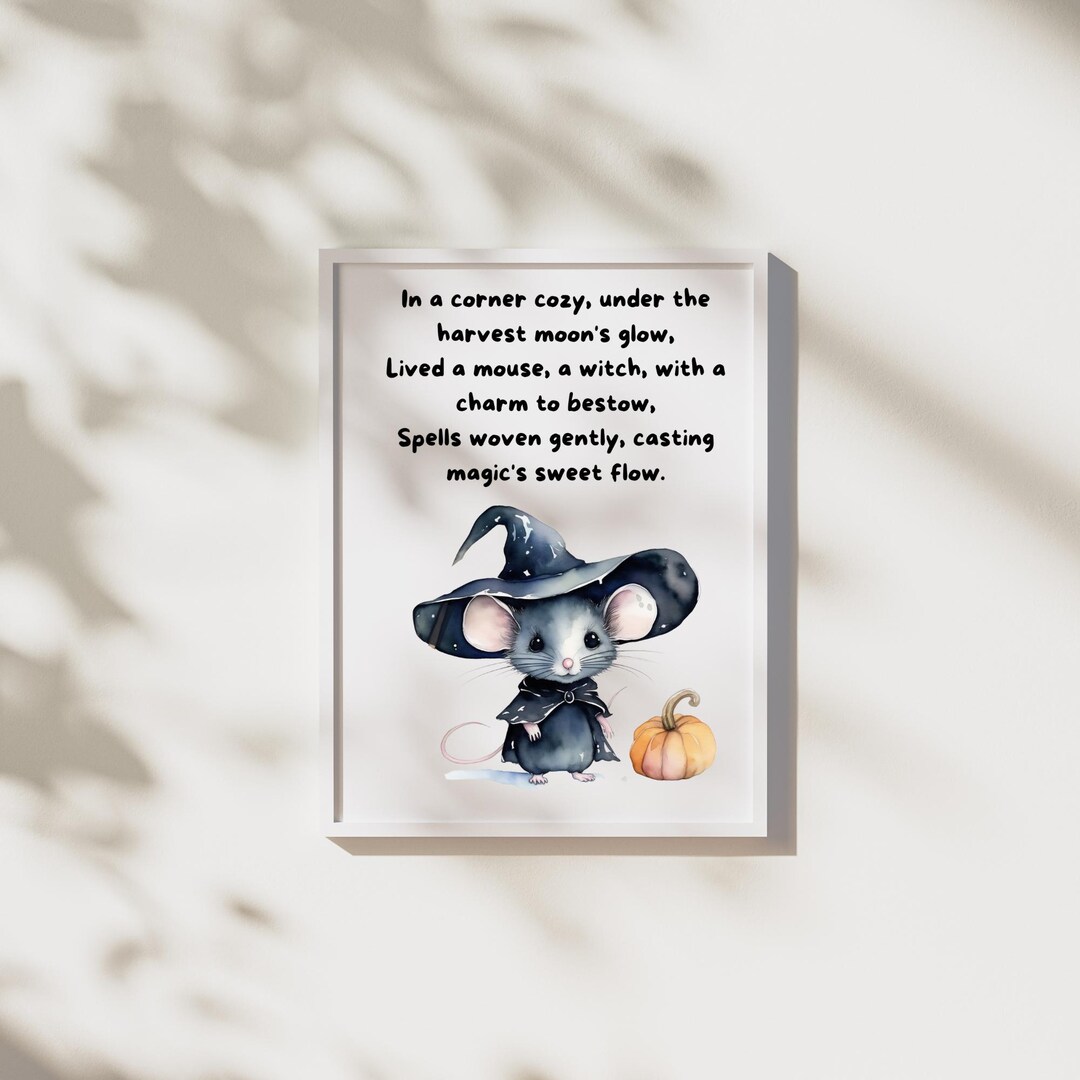 Halloween Mouse Spell Art Print | Spooky Whimsical Fall Decor | Digital ...