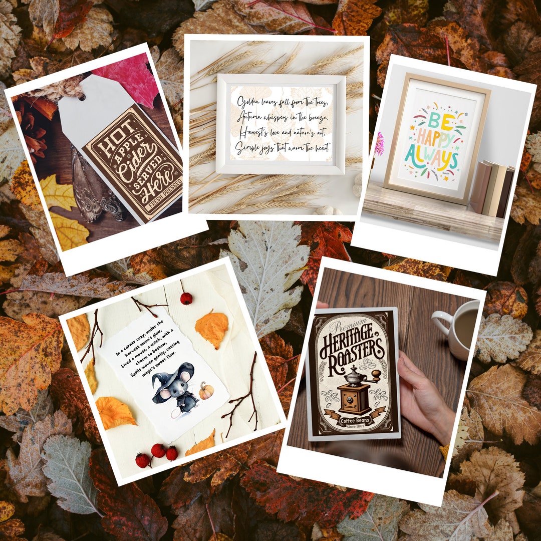 25 Printable Graphic Bundle | Fall Halloween Farmhouse Set | Instant ...