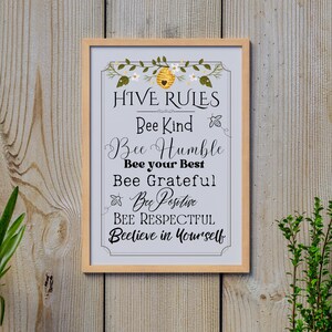 Hive Rules Bee Kind Honey Instant Digital Download Graphic PNG SVG JPEG ...