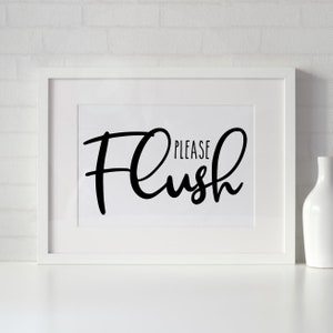 Please Flush Bathroom Graphic Instant PNG JPEG Digital Download ...