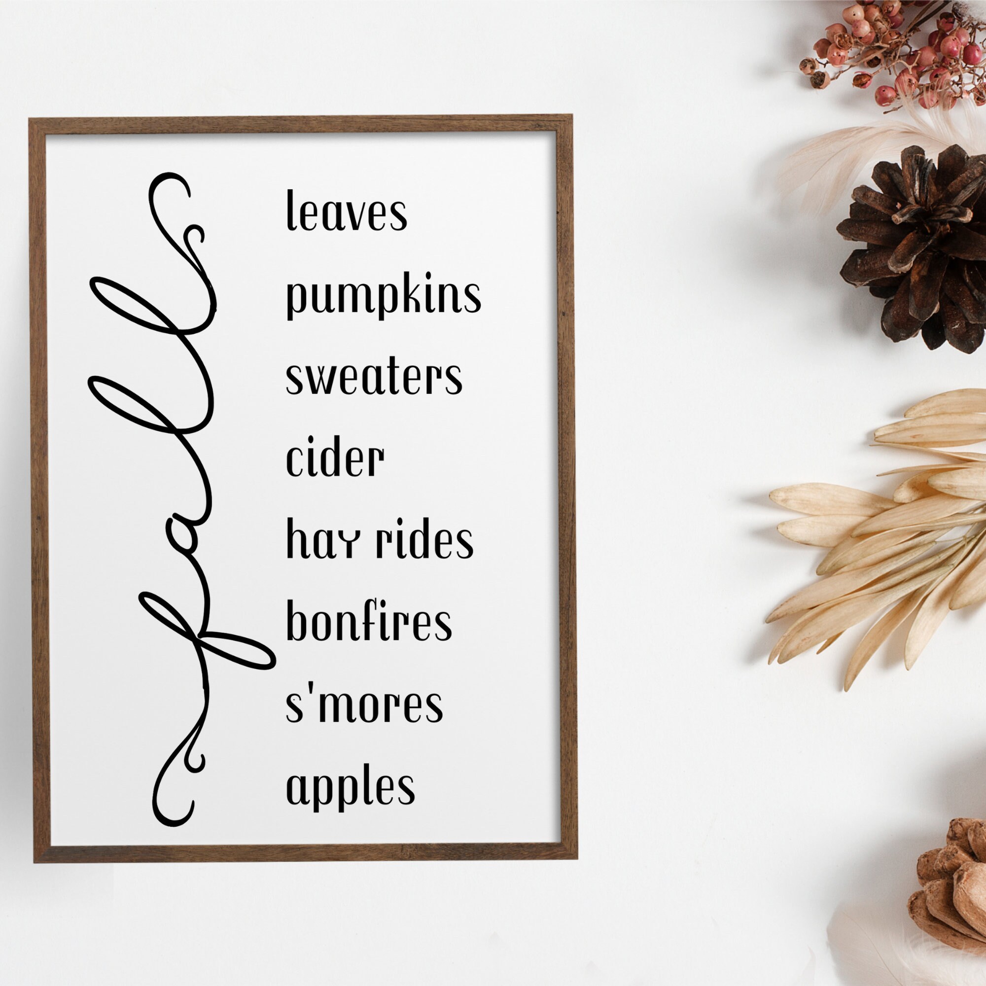 Fall Script Wall Decor - Instant Download PNG/JPEG - Printable Art for ...