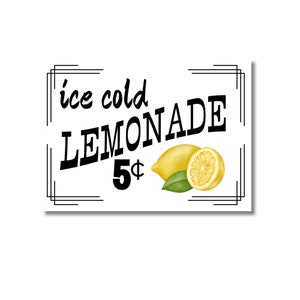 Ice Cold Lemonade Sign Instant Digital Download Printable PNG JPEG SVG ...