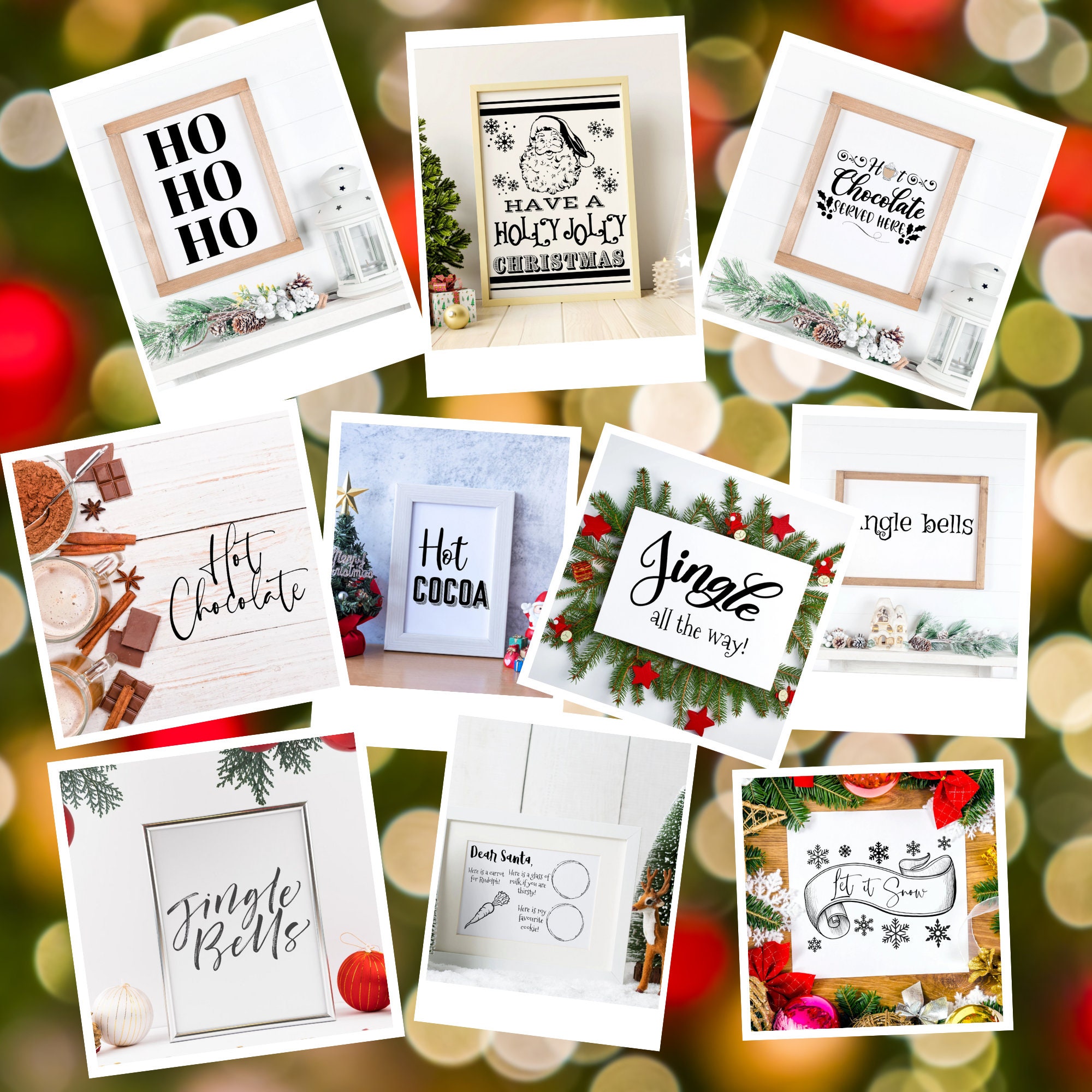 55+ Christmas Holiday Graphics Bundle | Festive Vintage Clipart Set ...