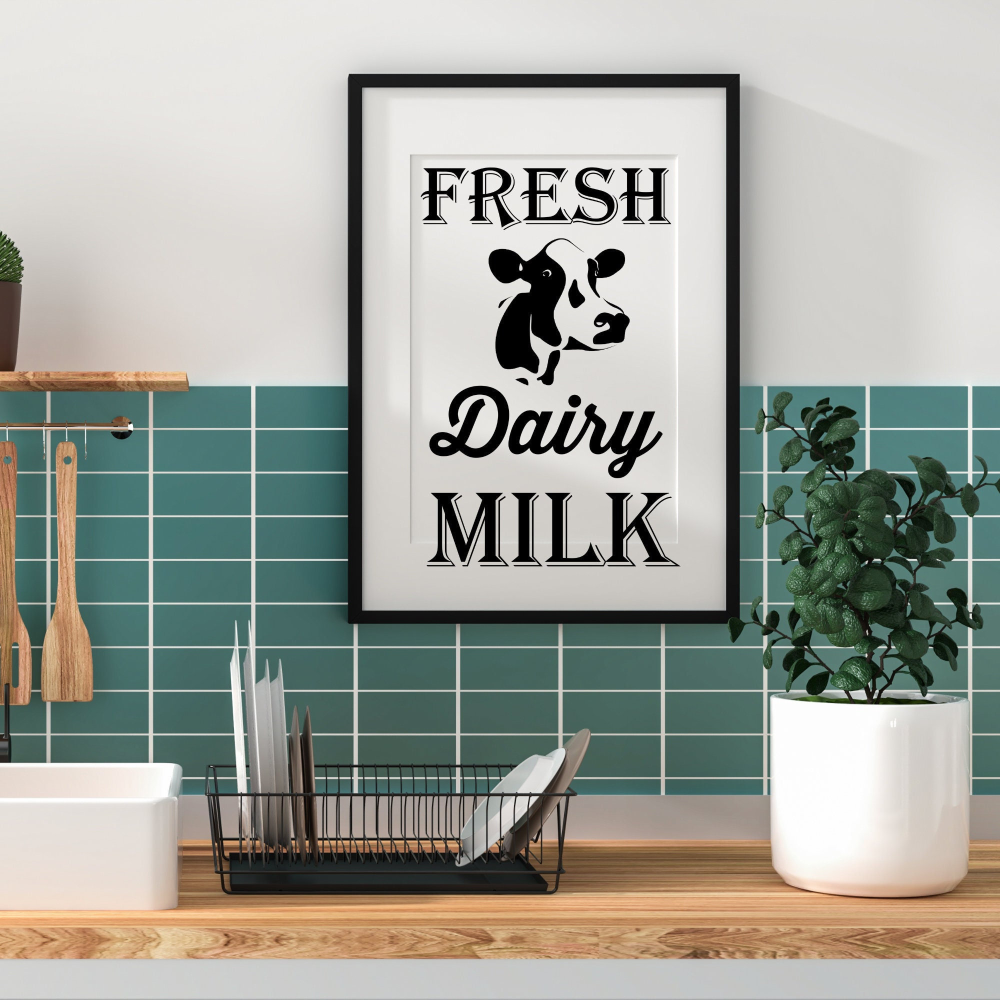 Fresh Milk Dairy Farmhouse Printable Downloadable Graphic Instant PNG ...