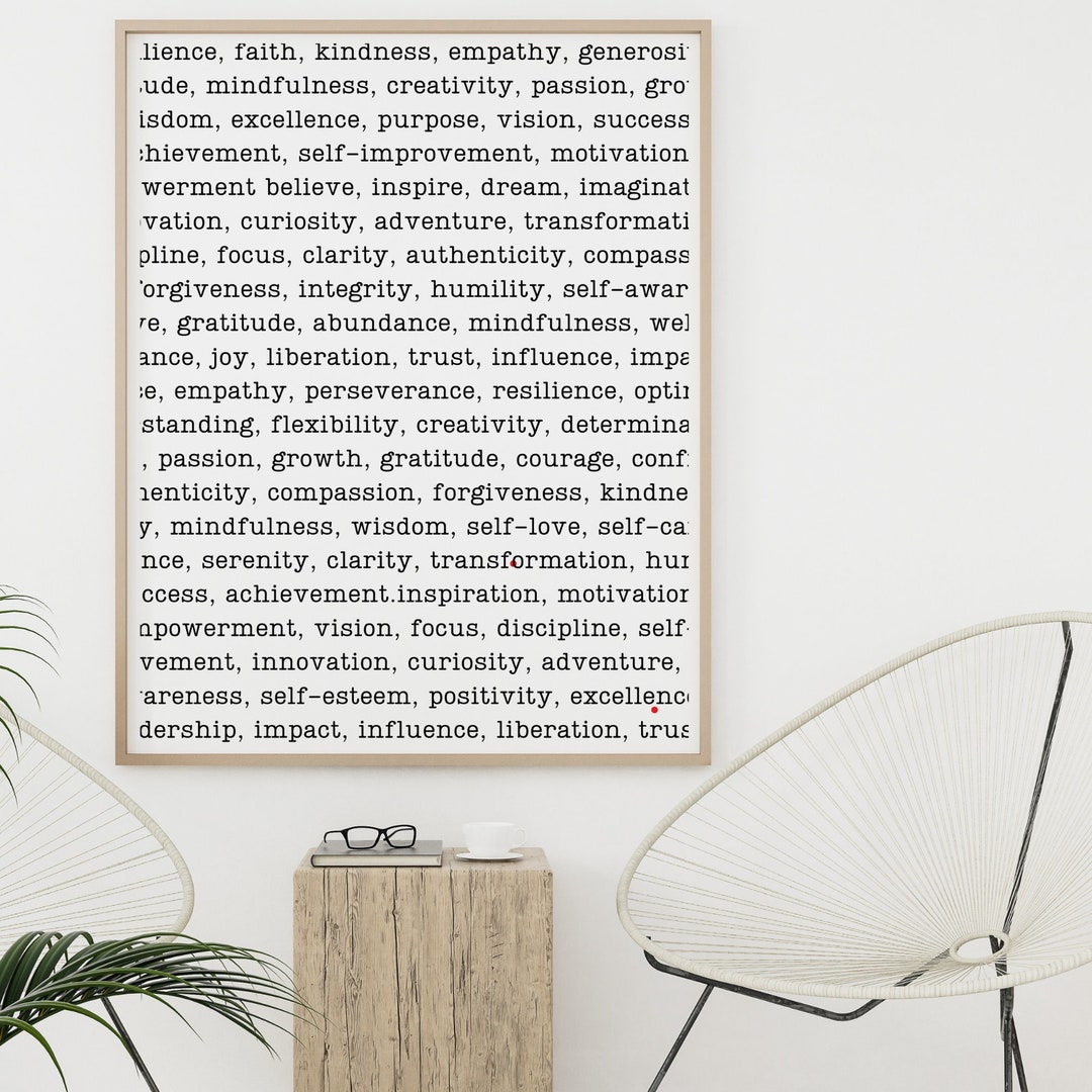 Motivational Word Collage - Printable Art Download - Wall Quote ...