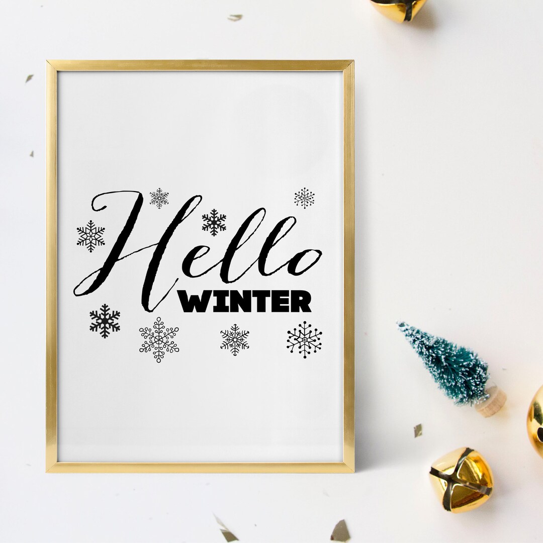 Hello Winter Instant Digital Download Printable Art, PNG, JPEG SVG - Etsy