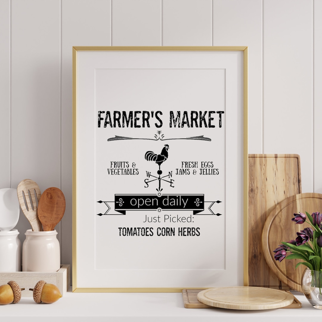 Farmhouse Farmer's Market Printable Graphic Instant PNG JPEG Digital ...