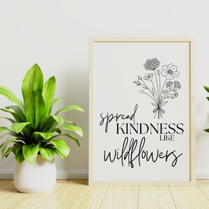 Spread Kindness Like Wildflowers PNG JPEG Digital Download Printable ...