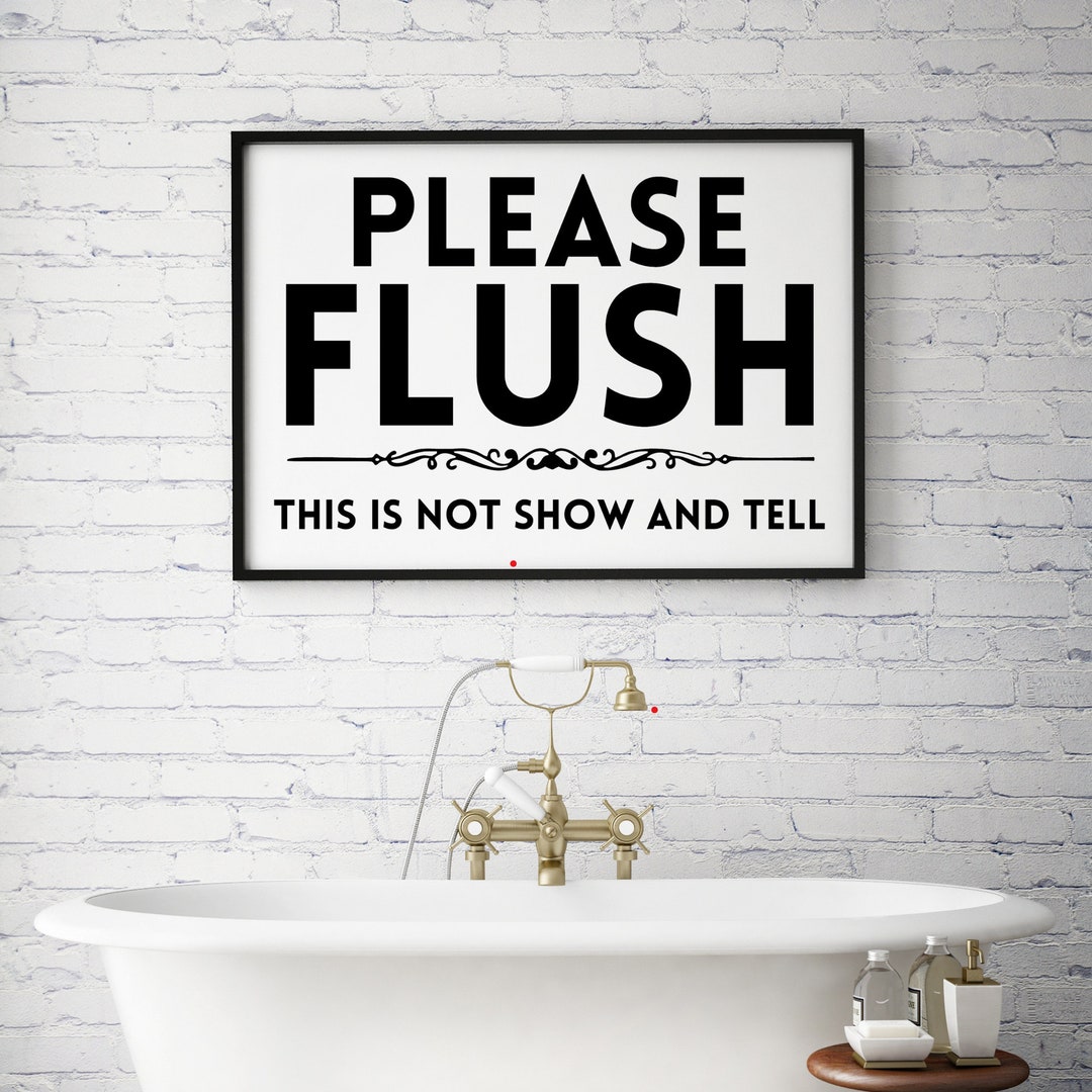 Please Flush - Bathroom Graphics - Instant Digital Download (PNG, JPEG ...