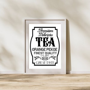 Antique Tea Label Instant PNG JPEG Digital Download Printable Art ...