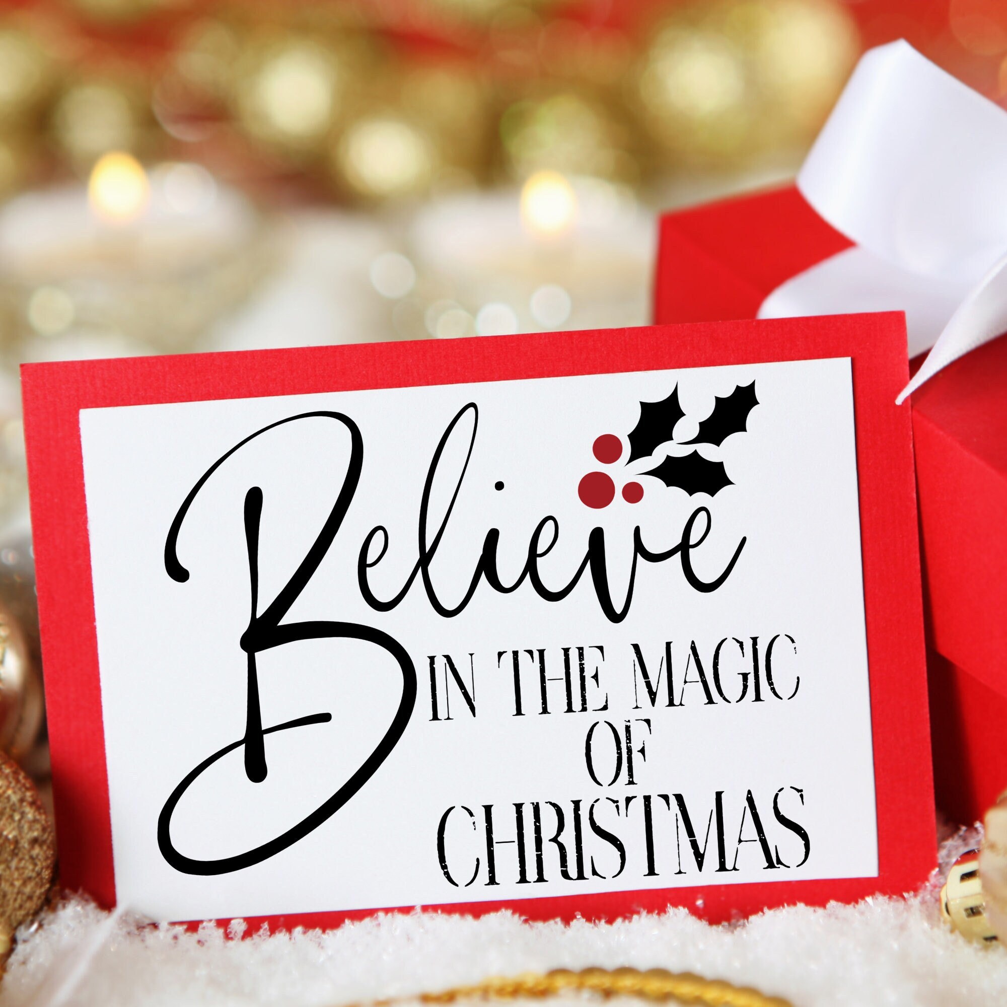Printable Believe in the Magic of Christmas 4x6 inch Greeting Card ...