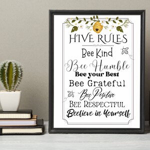 Hive Rules Bee Kind Honey Instant Digital Download Graphic PNG SVG JPEG ...