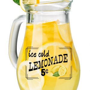 Ice Cold Lemonade Sign Instant Digital Download Printable PNG JPEG SVG ...