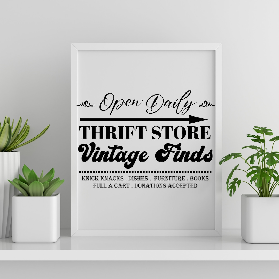 Thrift Store Vintage Finds PNG JPEG Digital Download Printable Art ...