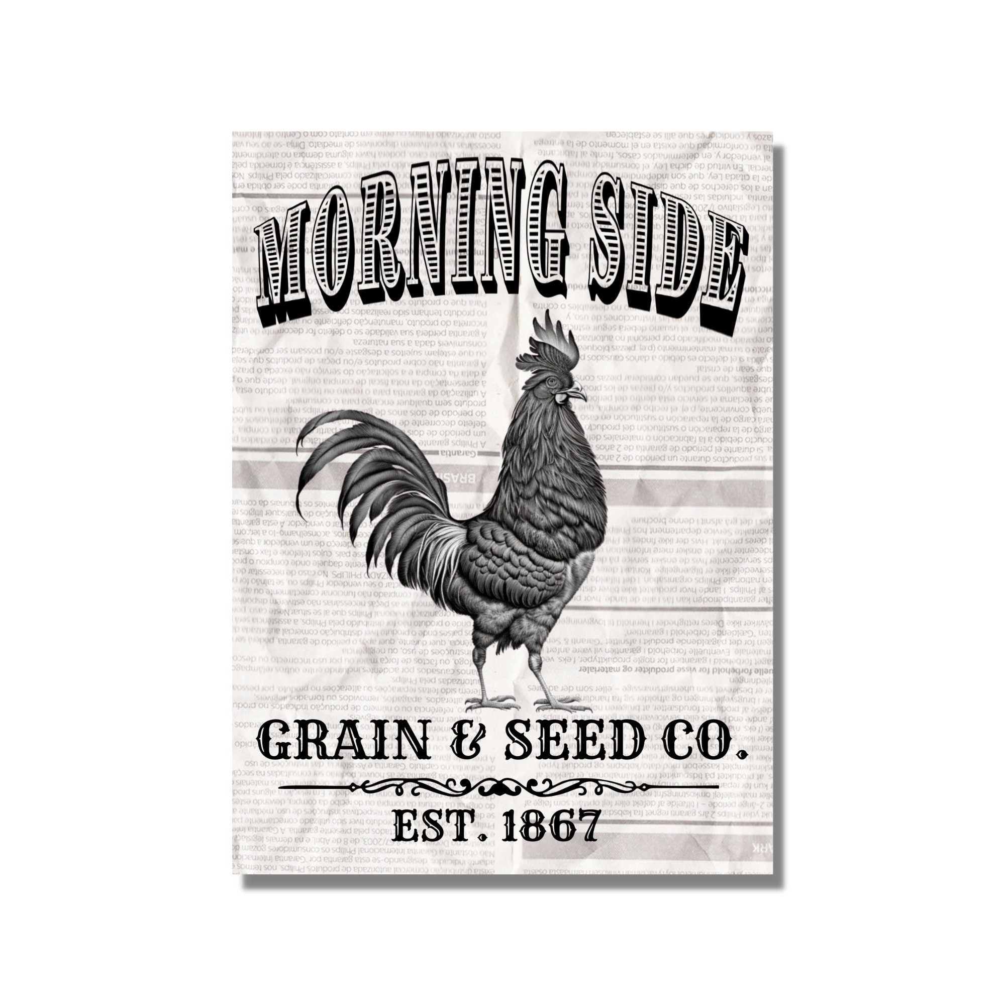 Vintage Farmhouse Rooster Instant Digital Download - Printable Art, PNG ...