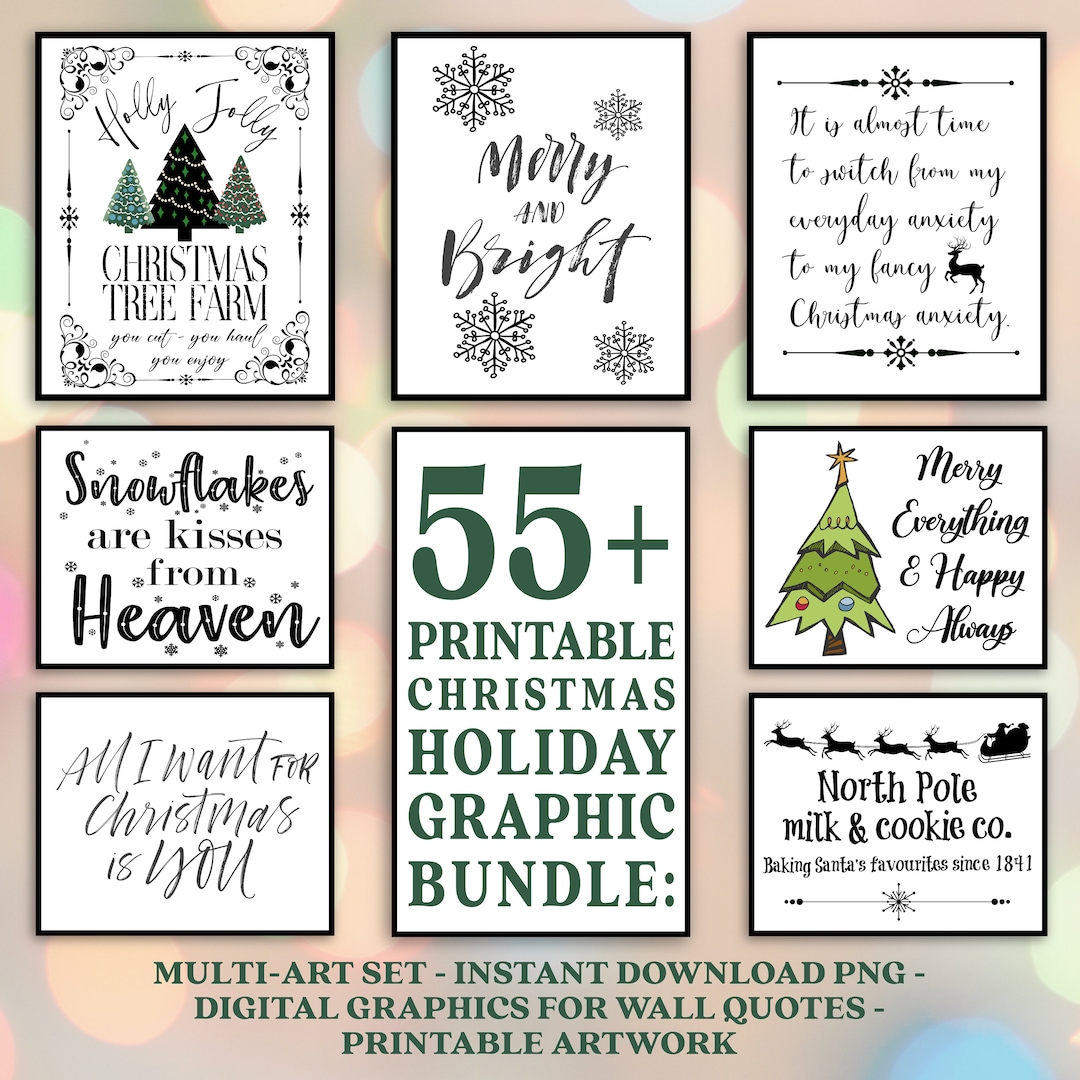 55+ Christmas Holiday Graphics Bundle | Instant Download PNG SVG JPEG ...