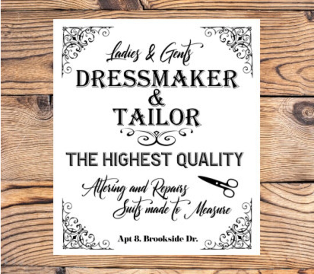 Dressmaker Vintage Antique Sewing Instant PNG JPEG Digital Download ...