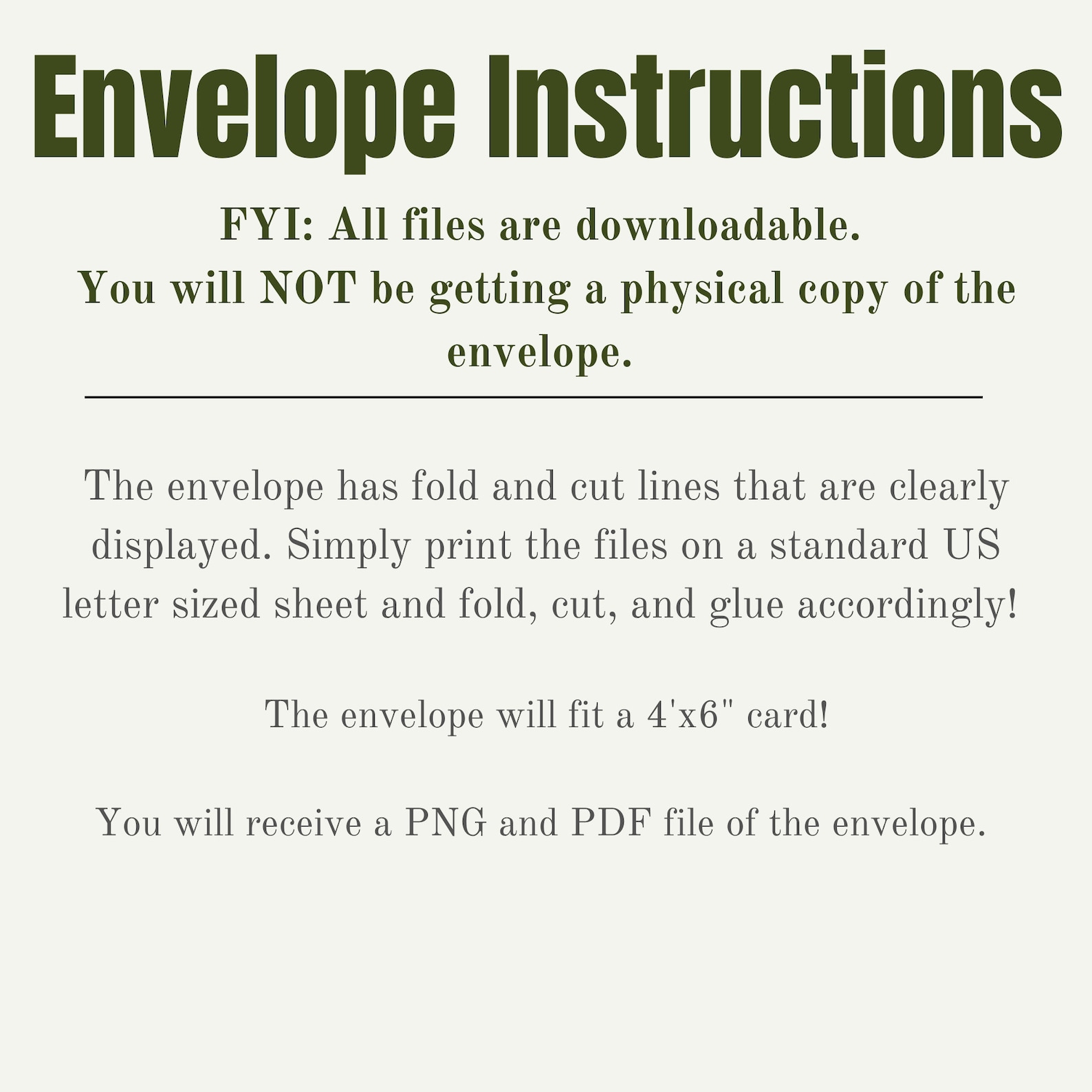 Envelope Printable Template 4x6" | Greeting Card DIY PDF PNG | Instant ...