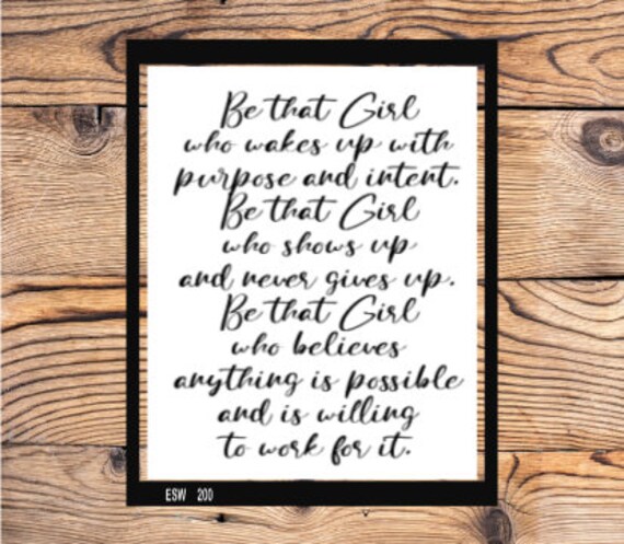 Be That Girl Strong Women Instant Printable Graphic PNG JPEG - Etsy