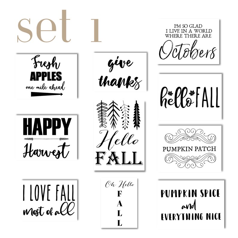 Fall Farmhouse Printable Bundle | Autumn Wall Art (digital Download) - Etsy