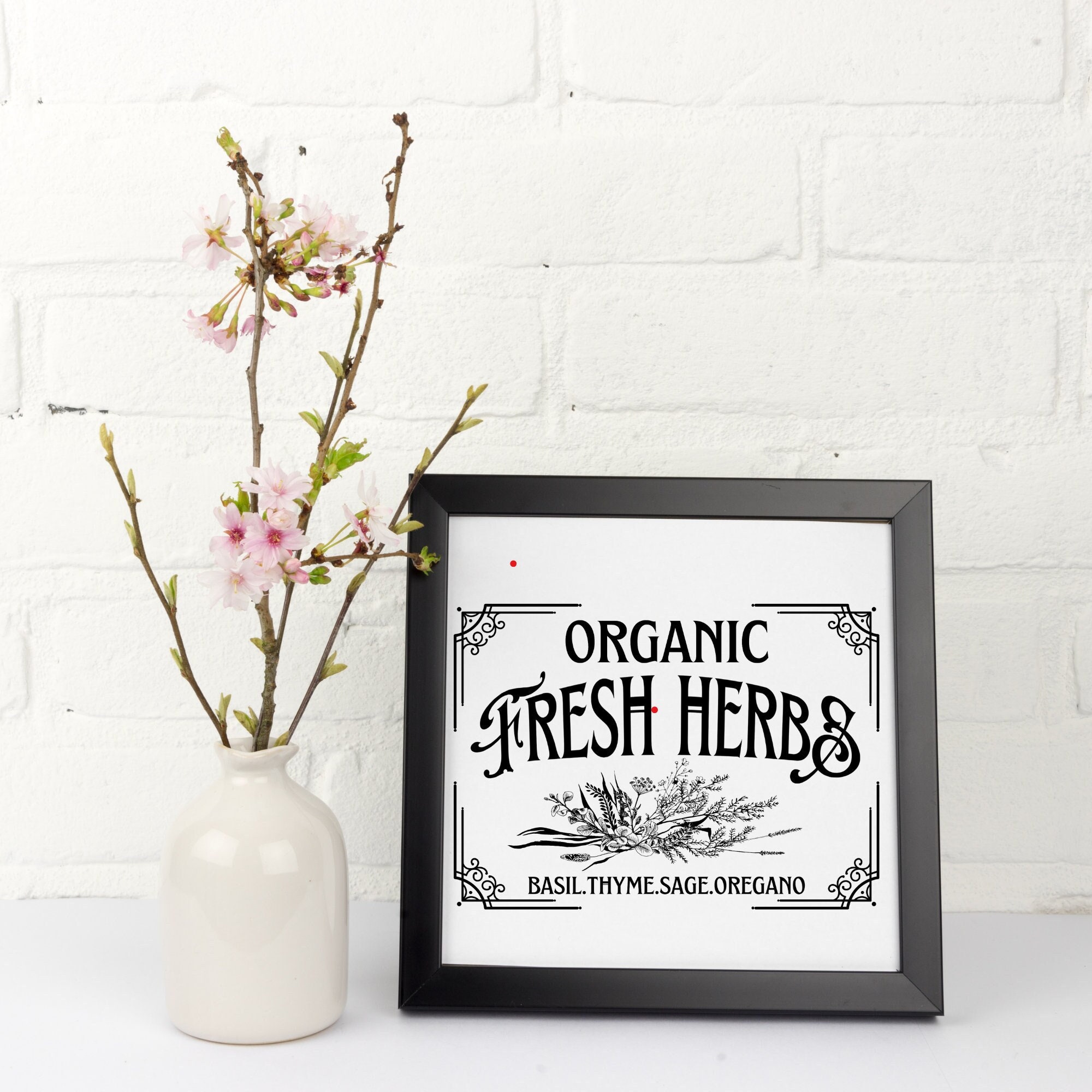 Fresh Herbs Garden Sign Printable | Farmhouse Kitchen Art (digital ...