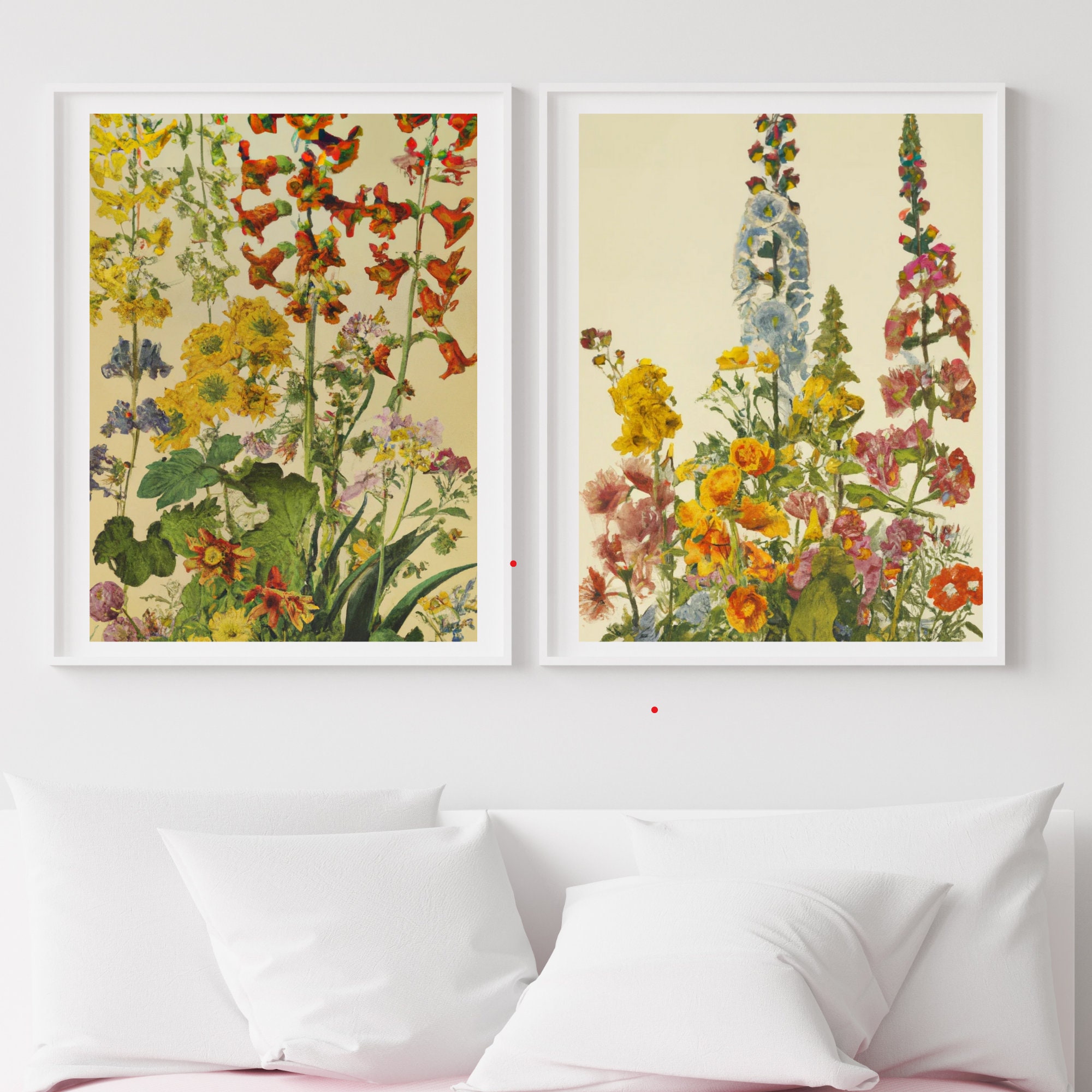 Vintage Vibes Botanical Print Set 2 | Antique Floral Wall Art | Digital ...