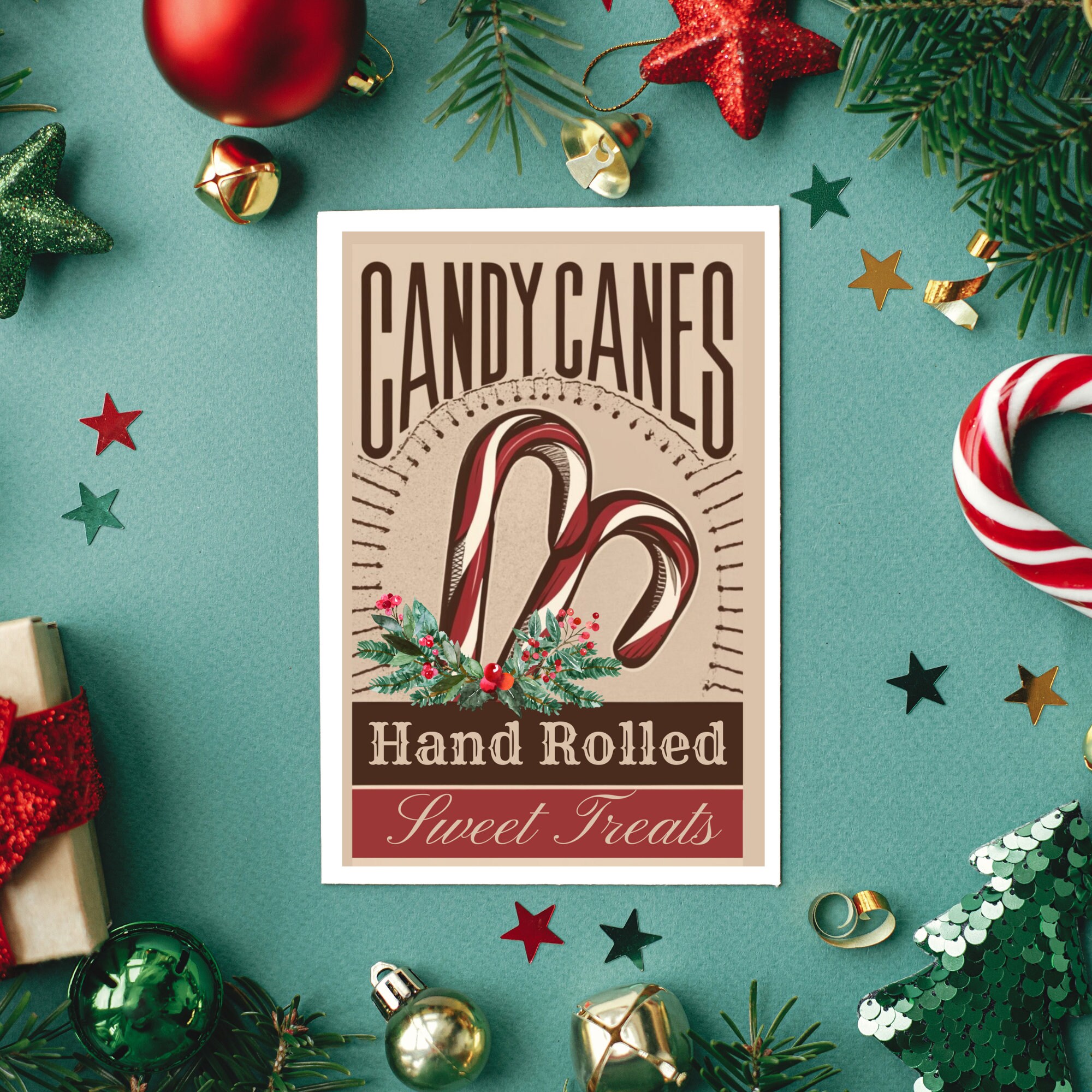 Vintage Candy Canes Sign Printable | Nostalgic Christmas Wall Art ...