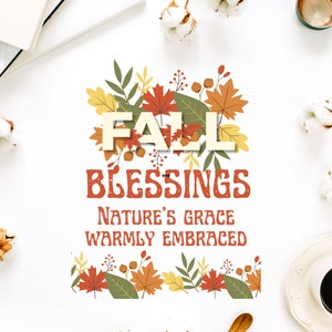 Fall Blessings Wall Decor - Instant Download PNG/JPEG - Printable Art ...