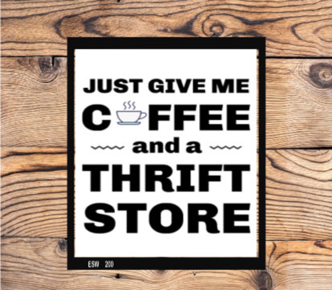 Coffee and Thrift Store Instant PNG JPEG Digital Download Printable Art ...