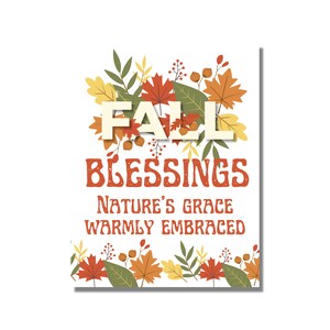 Fall Blessings Wall Decor - Instant Download PNG/JPEG - Printable Art ...