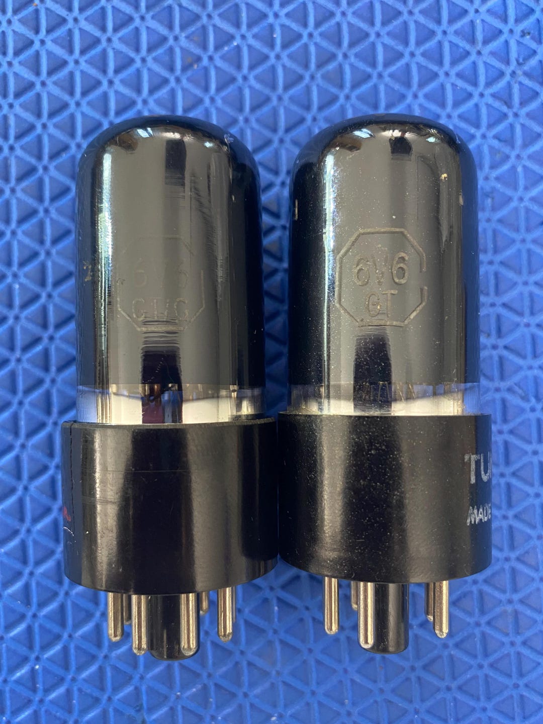 Matched Pair Tung-sol 6V6 6V6GT Vacuum Tubes Valves Black and Silver ...