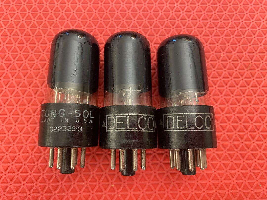 3 Tung-sol 12V6 12V6GT Vacuum Tubes Valves Silver Top Chrome Dome Lot ...