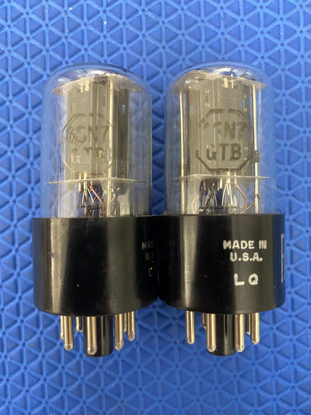 Matched Pair RCA 6SN7 6SN7GTB Black Plate Vacuum Tubes Valves Nos ...
