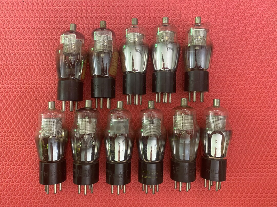 11 Philco Number / Type 24 24A Vacuum Tubes Valves Mesh Plate Lot of ...