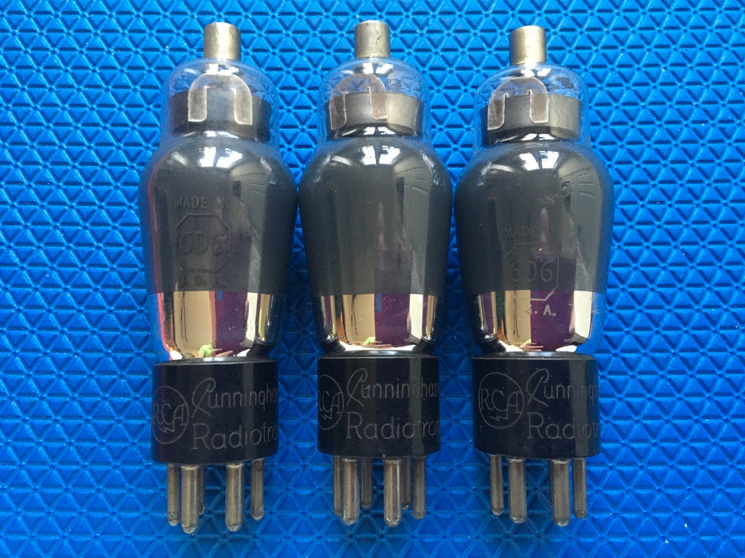 3 RCA Cunningham 6D6 Vacuum Tubes Valves Gray Glass Nos-testing ...